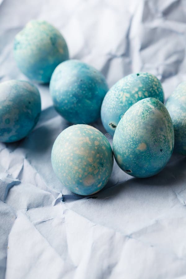 Blue Easter Eggs stock image. Image of blue, food, closeup - 30104855