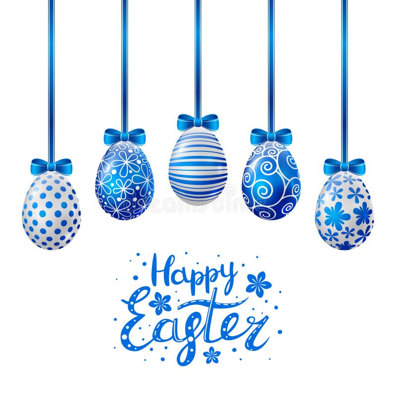 A Blue Easter Bunny Clutching a Yellow Egg Stock Vector - Illustration ...