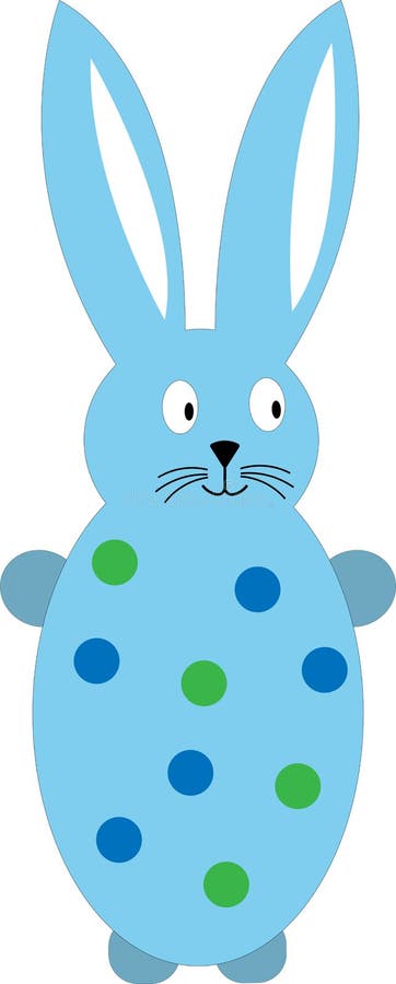 Blue Easter rabbit stock vector. Illustration of trendy - 218272232