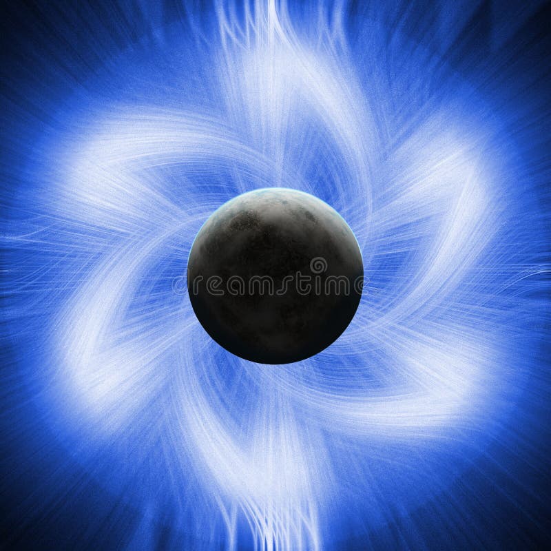 Blue eclipse stock illustration. Illustration of planet - 2215064