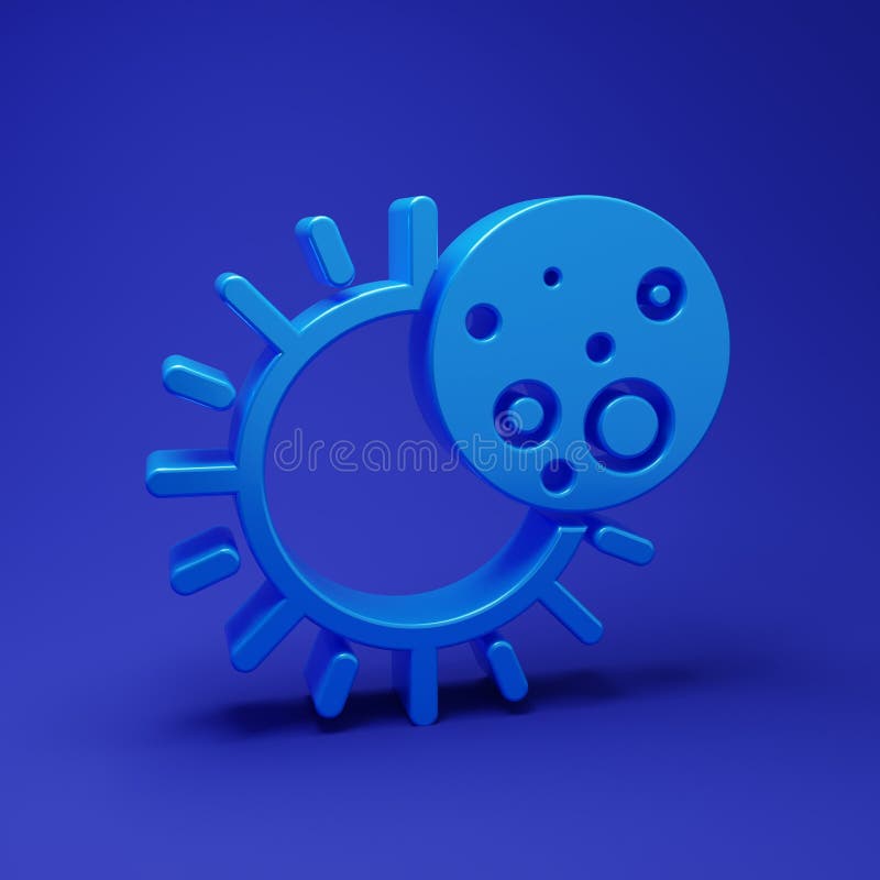 Blue Eclipse of the Sun Icon Isolated on Blue Background. Total Sonar ...