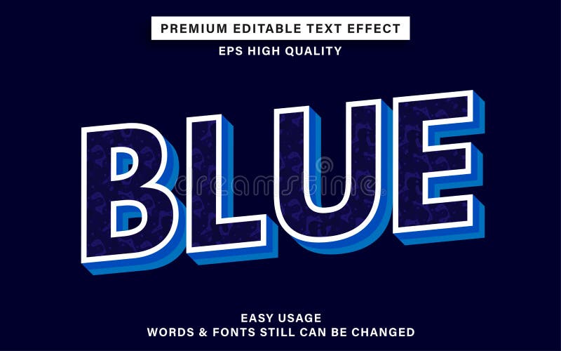 Blue Editable Text Effect Style Stock Vector - Illustration of alphabet ...