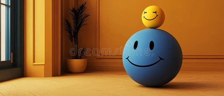 A Blue Egg with a Smiley Face Painted on Its Rounded Surface ...