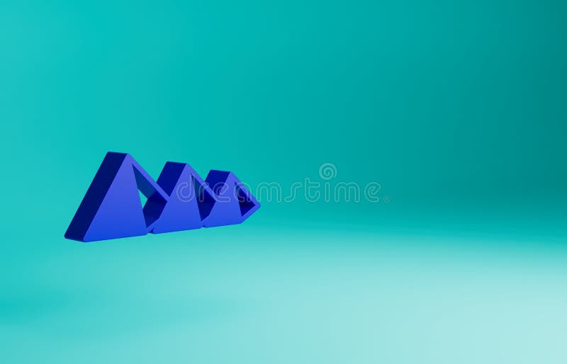 Blue Egypt Pyramids Icon Isolated on Blue Background. Symbol of Ancient ...