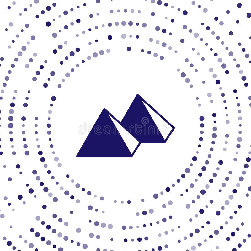 Blue Egypt Pyramids Icon Isolated on White Background. Symbol of ...