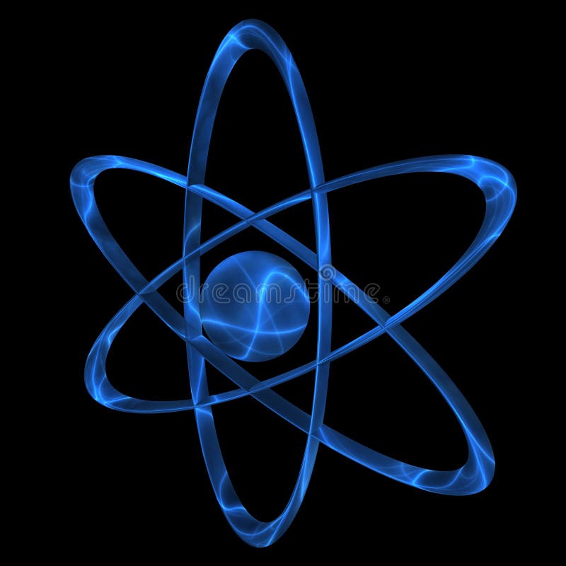 Blue electric atom stock illustration. Illustration of color - 8617926