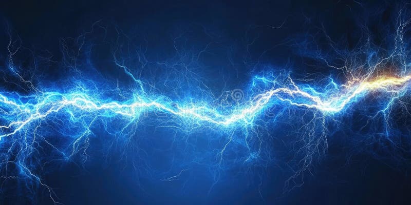 Blue Electric Energy Pulsating through the Air Stock Illustration ...