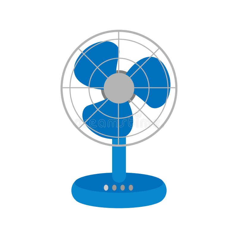 Blue Electric Fan Icon, Home Appliances Concept, Vector, Illustration ...
