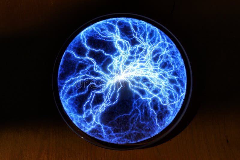 Blue Electric Flashes Generator Stock Photo - Image of power, rounded ...