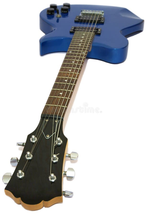 Blue Electric Guitar, Isolated Stock Image - Image of electricity ...
