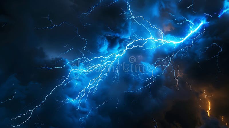 Blue Electric or Magic Thunderbolt Energy Flash. a Powerful Electrical ...