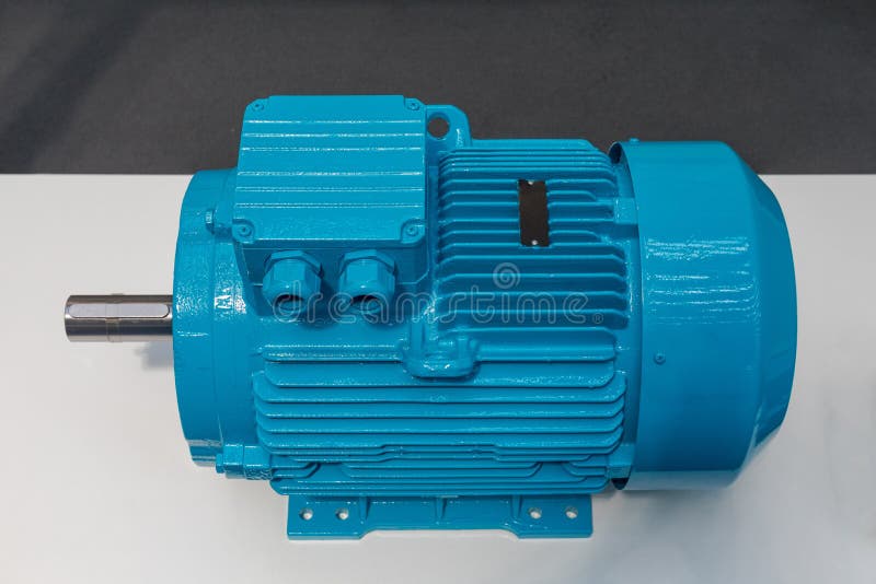 Blue Electric Motor stock photo. Image of equipment - 221495732