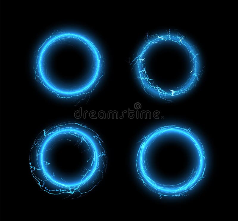 Blue Electric Rings Set, Vector Illustration Stock Vector ...