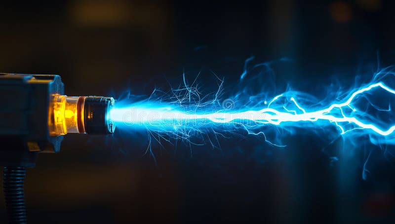 Blue Electric Spark in Close-up Creating an Energetic and Powerful Dynamic Scene Stock ...