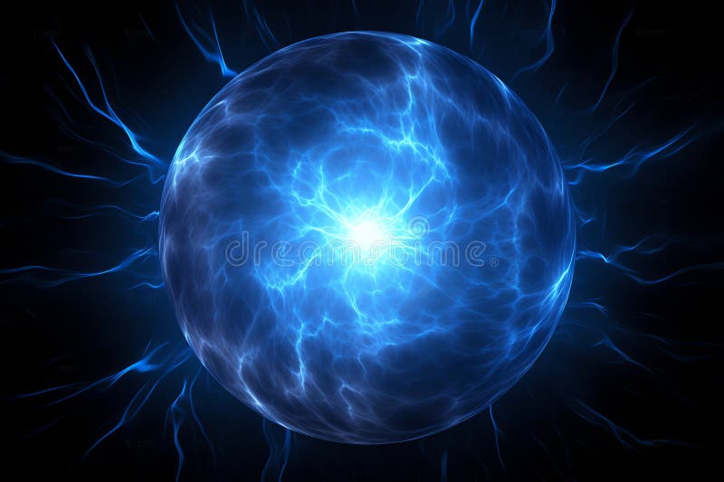 Blue Electric Sphere, AI Generated Stock Illustration - Illustration of ...