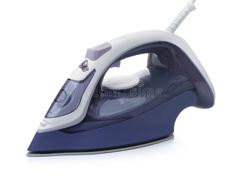 Blue electric steam iron stock image. Image of metal - 297972929