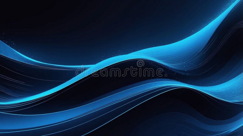 Blue Electric Wave on Dark Abstract Base. AI Generated Stock Image ...