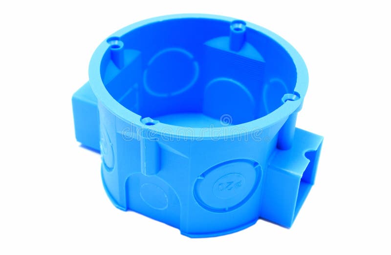 Blue Electrical Box on White Background Stock Image - Image of ...