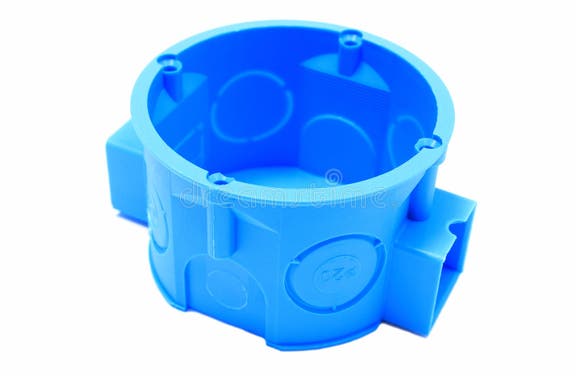 Blue Electrical Box on White Background Stock Image - Image of ...