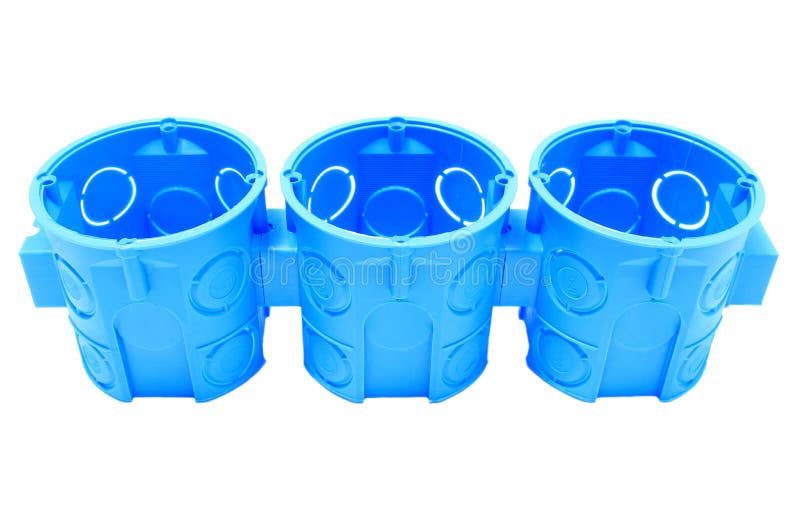 Blue Electrical Boxes on White Background Stock Image - Image of white ...