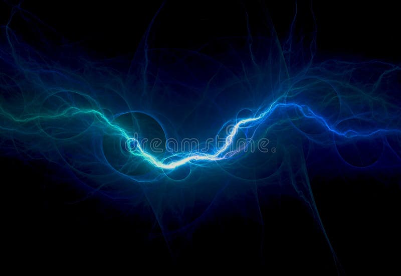 Blue Electrical Lightning Background, Abstract Power Stock Illustration ...