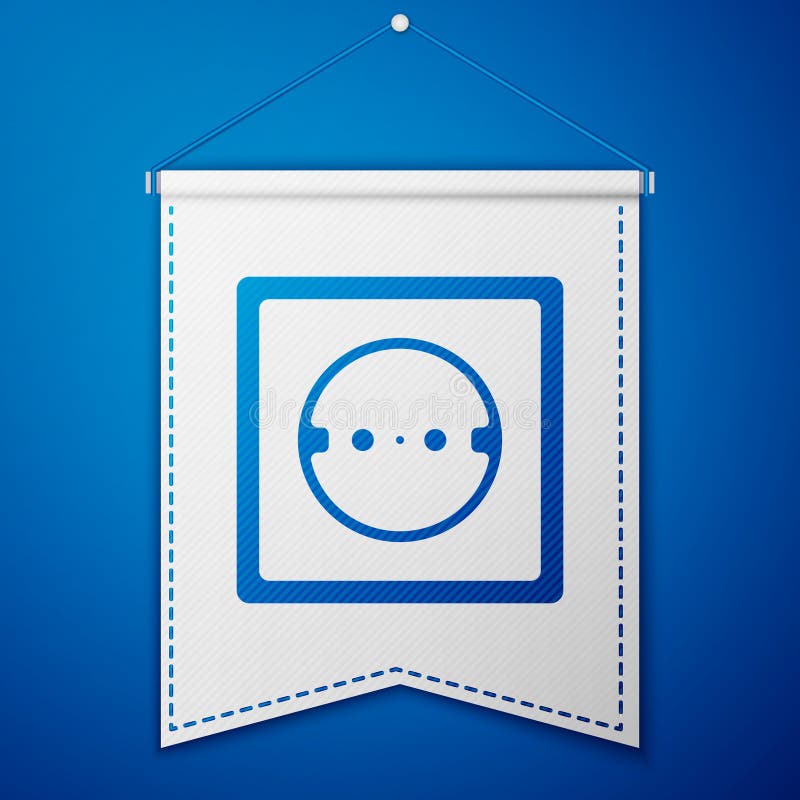 Blue Electrical Outlet Icon Isolated on Blue Background. Power Socket ...