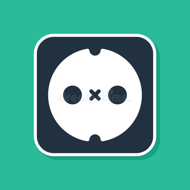 Blue Electrical Outlet Icon Isolated on Green Background. Power Socket ...