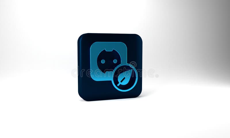 Blue Electrical Outlet Icon Isolated on Grey Background. Alternative ...