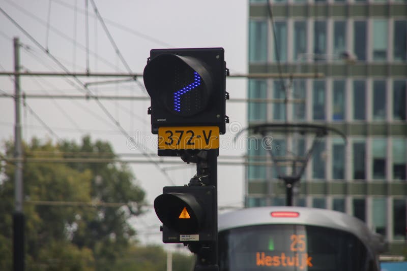 Blue Electrical Sign for the Position of the Rail Switch Editorial ...