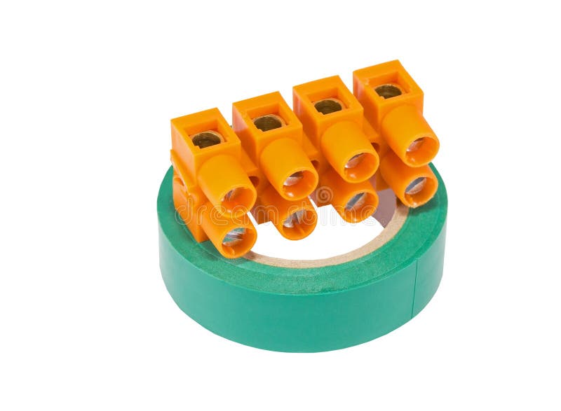 Electrical Tape with Cable Connectors Stock Photo - Image of scotch ...