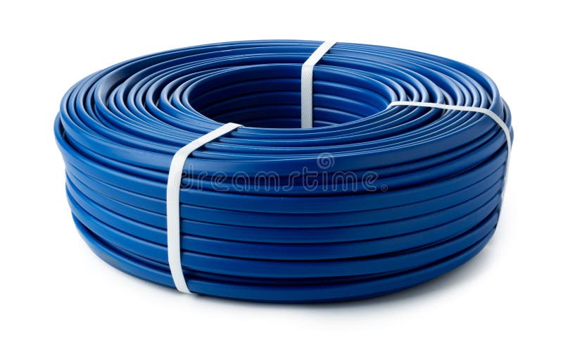 Blue Electrical Wire Roll Isolated on White Background Stock Image ...
