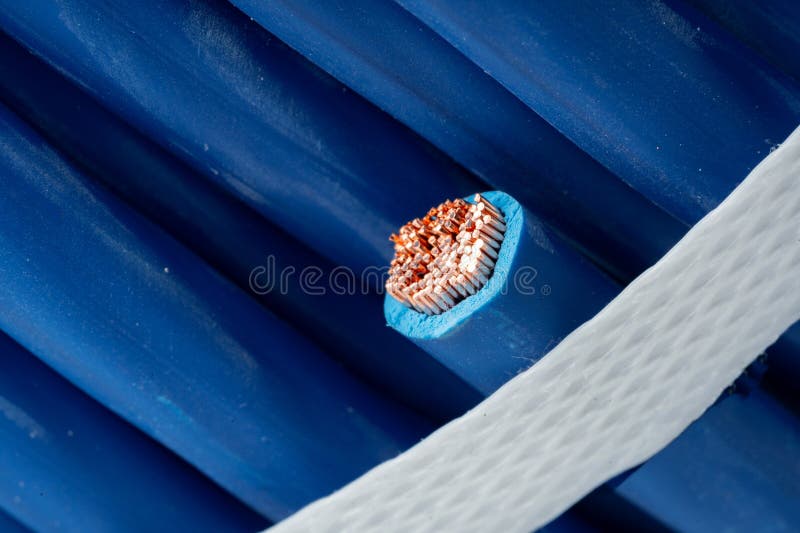 Blue Electrical Wire Spool Isolated on White Background Stock Photo ...