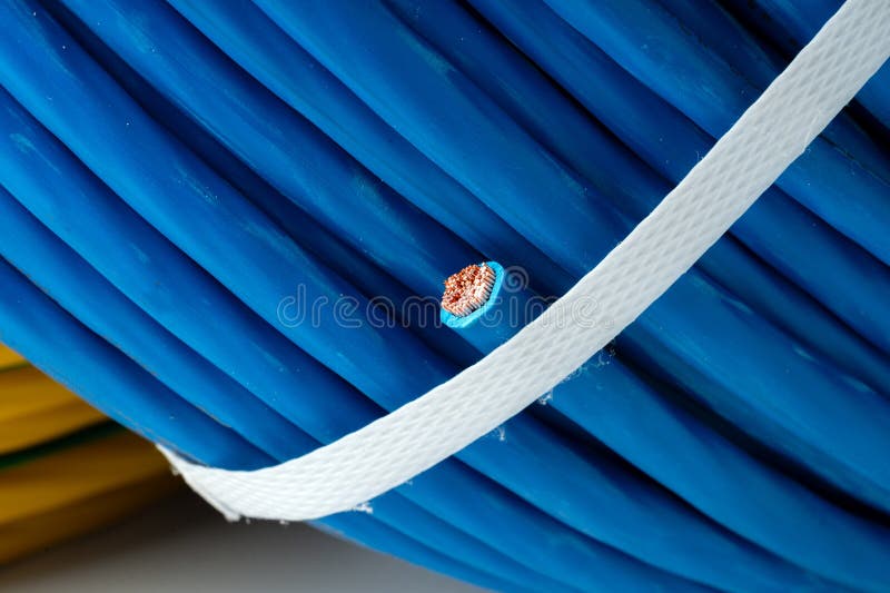 Blue Electrical Wire Spool Isolated on White Background Stock Photo ...