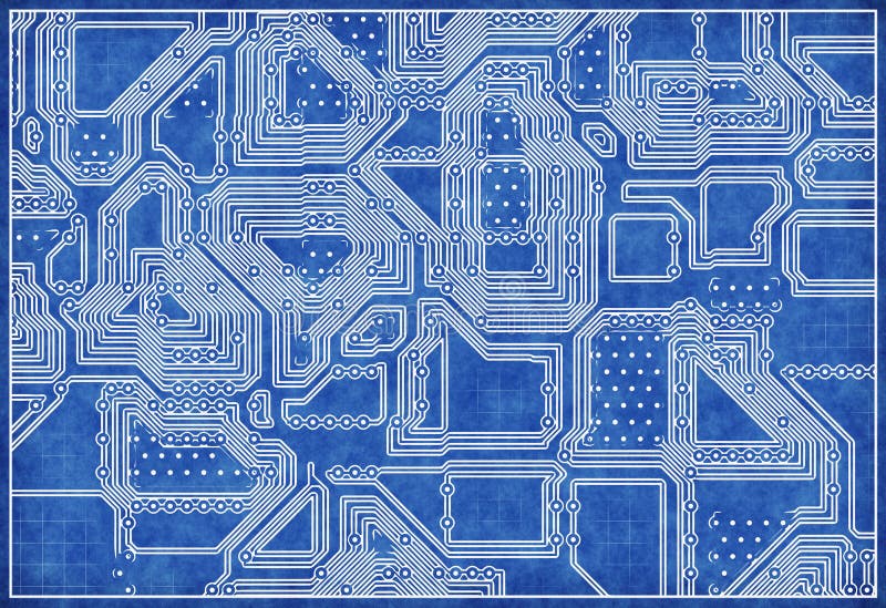 Blue Electro Scheme on Graph Paper Stock Illustration - Illustration of ...