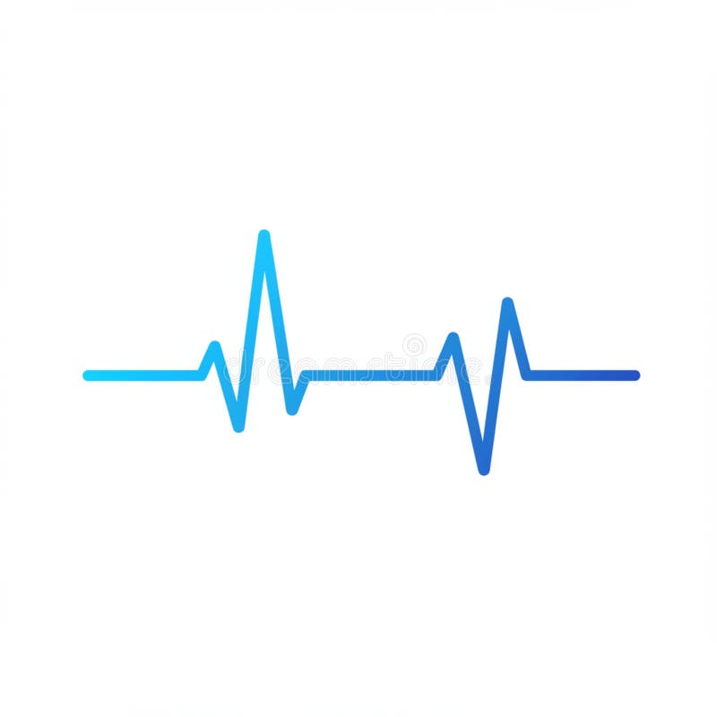 A Blue Electrocardiogram (ECG) Line Graphically Represents a Heartbeat ...