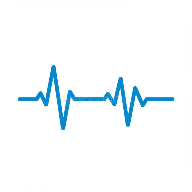 A Blue Electrocardiogram (ECG) Waveform on a Black Background. the ...