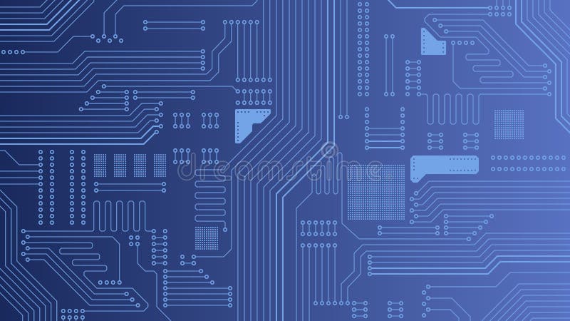 Blue Electronic Circuit Board Background Stock Vector - Illustration of ...