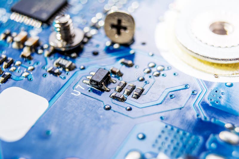 Blue electronic circuit stock photo. Image of electronic - 64557264