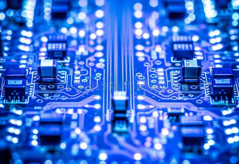 Blue Eye with Electronic Circuit Board Illustration, Concept of ...