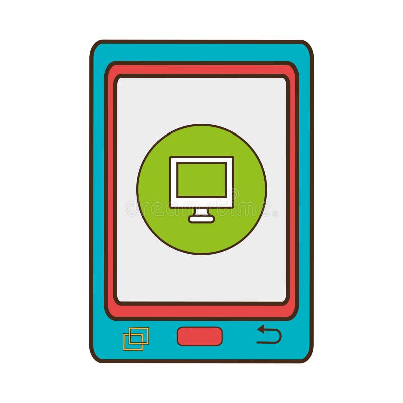 Blue Electronic Device with Media Icon on the Screen, Grap Stock ...