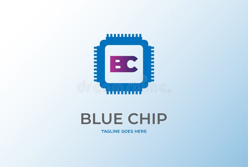 Blue Electronic Processor Chip for CPU Technology or Artificial ...