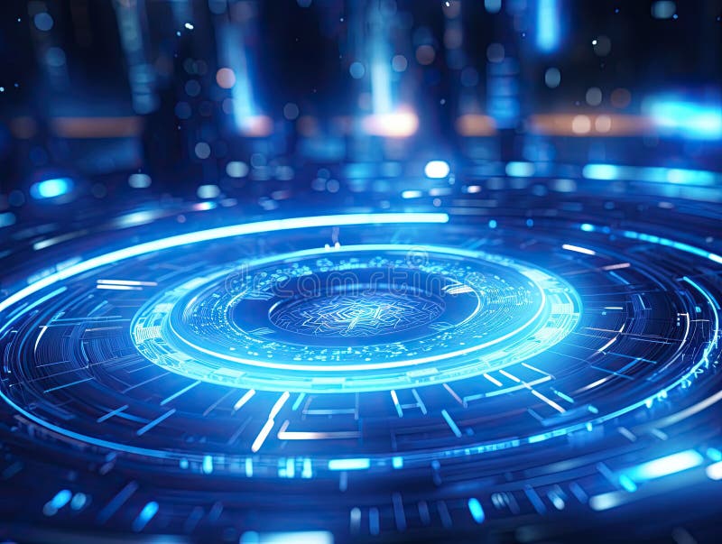 Blue Electronic Technology Background Stock Illustration - Illustration ...