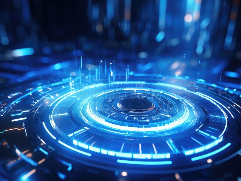 Blue Electronic Technology Background Stock Illustration - Illustration ...