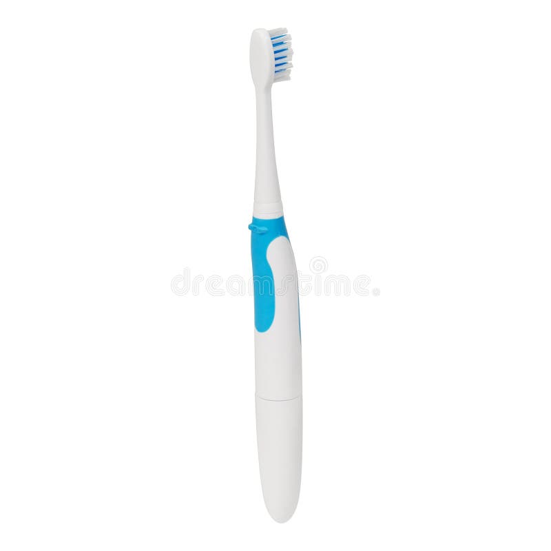 Blue Electronic Toothbrush. View From Back Stock Photo - Image of ...