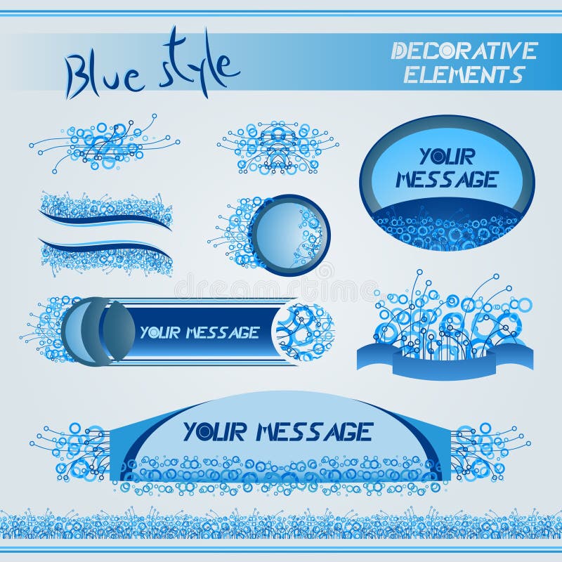 Blue elements stock vector. Illustration of modern, divider - 19677077