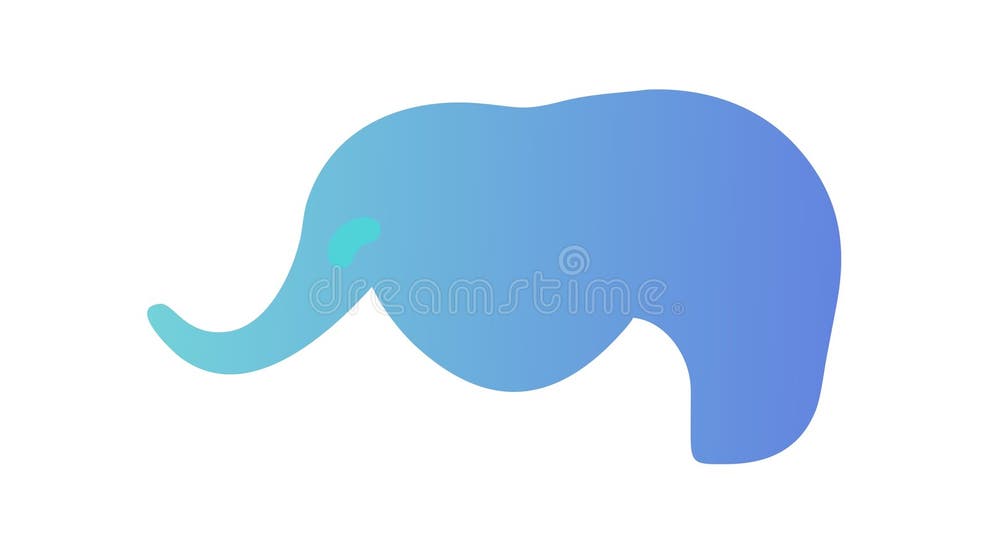 Blue Elephant Icon, Representing Animals, Memory, and Strength, Vector ...