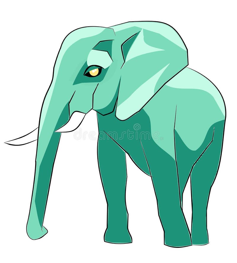 Blue Elephant Print Animals Stock Illustration - Illustration of nice ...