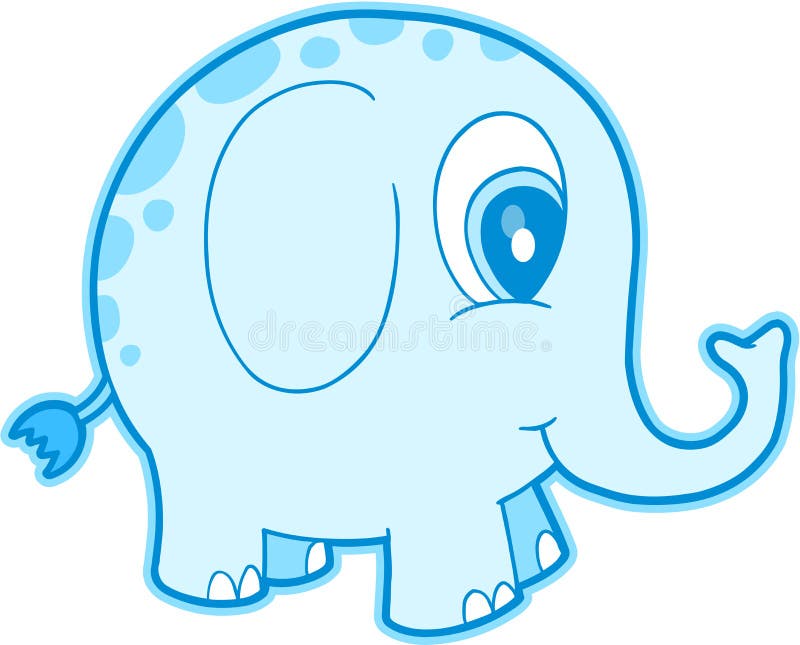 Blue Elephant Vector stock vector. Illustration of cartoon - 6570046