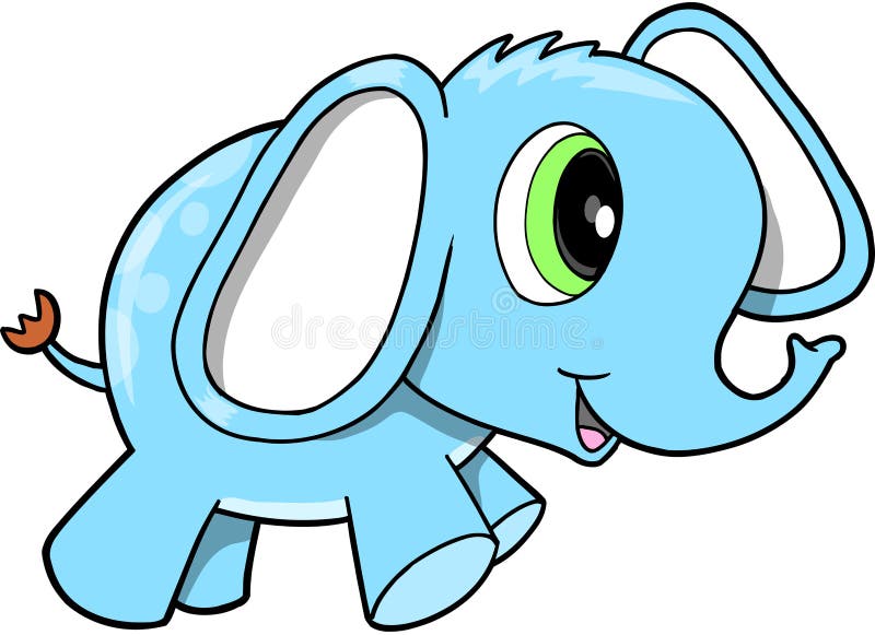 Blue Elephant Vector stock vector. Illustration of blue - 9972162