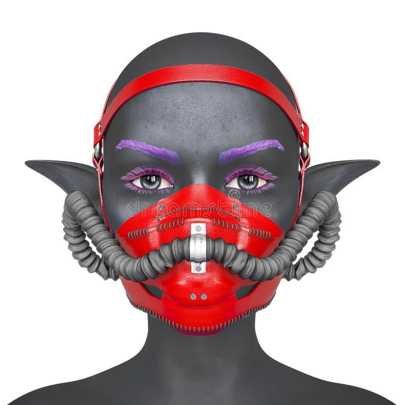 Blue Elf Front Portrait in White Background Stock Illustration ...